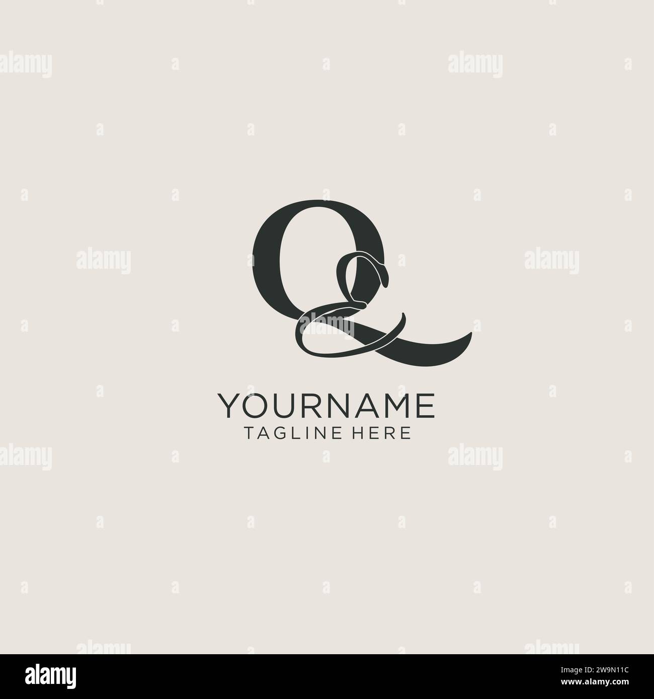 Initials QE letter monogram with elegant luxury style. Corporate ...