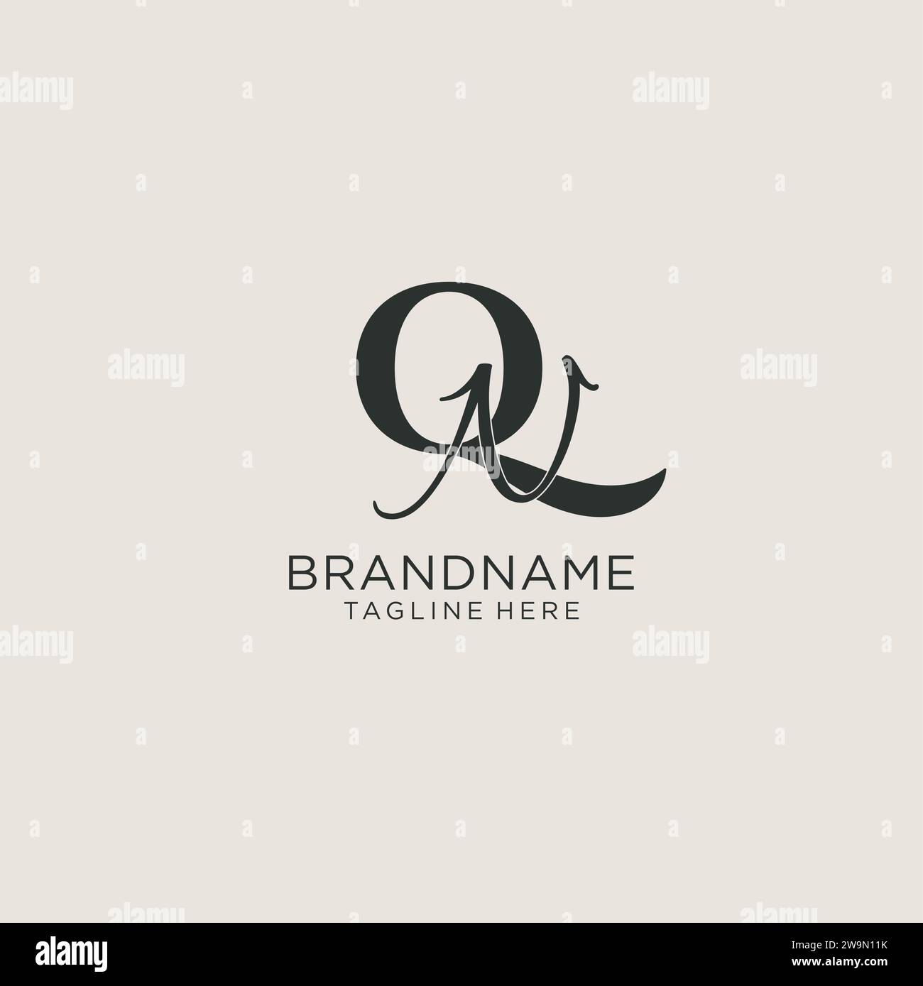 Initials QN letter monogram with elegant luxury style. Corporate ...