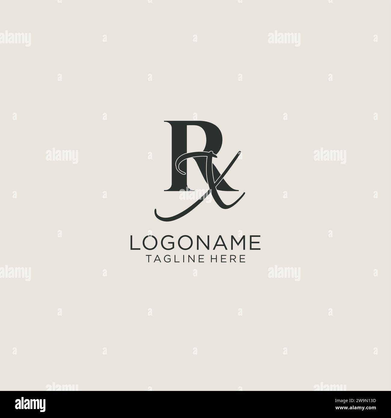 Initials RX letter monogram with elegant luxury style. Corporate ...
