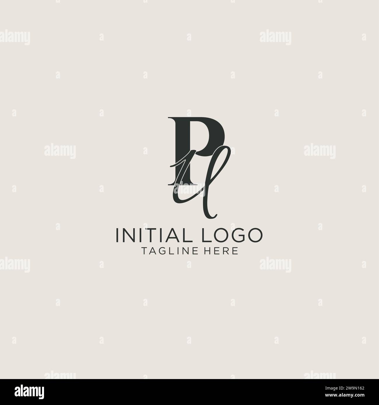 Initials PU letter monogram with elegant luxury style. Corporate ...