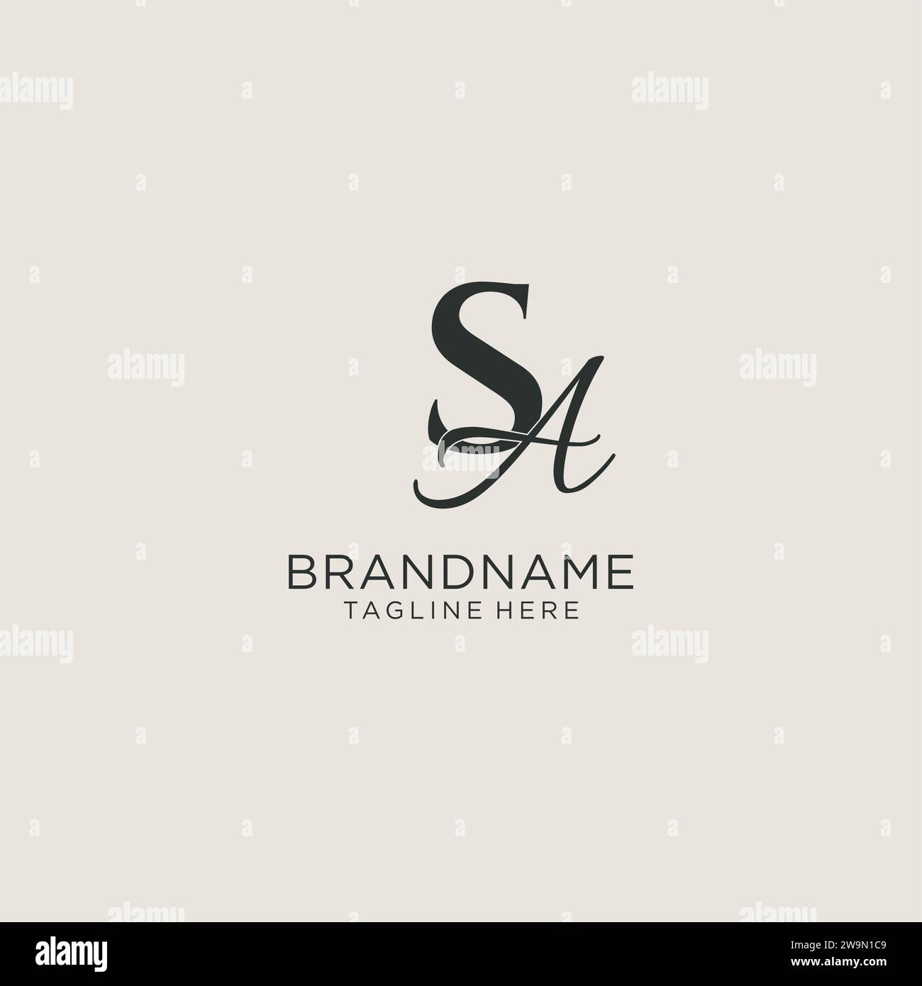 Initials SA letter monogram with elegant luxury style. Corporate ...