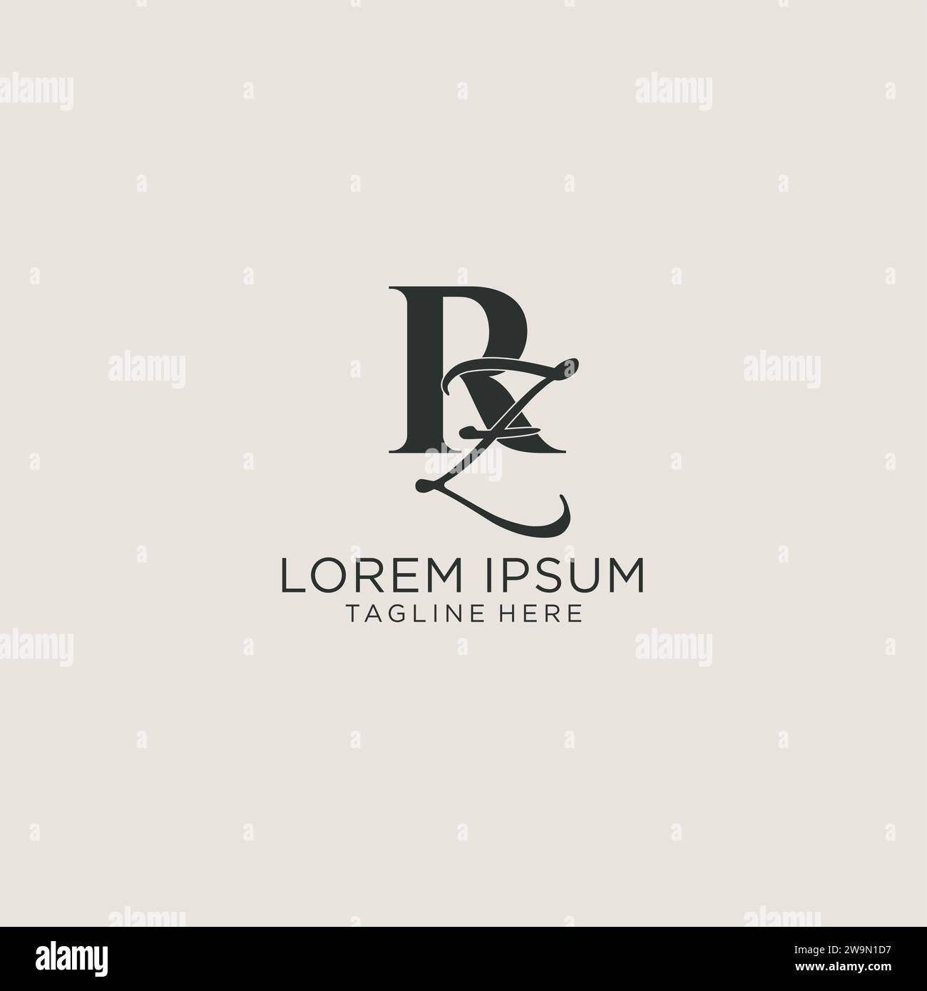 Initials RZ letter monogram with elegant luxury style. Corporate ...