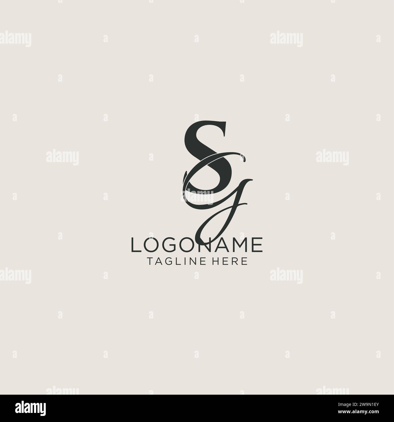 Initials SG letter monogram with elegant luxury style. Corporate identity and personal logo ...
