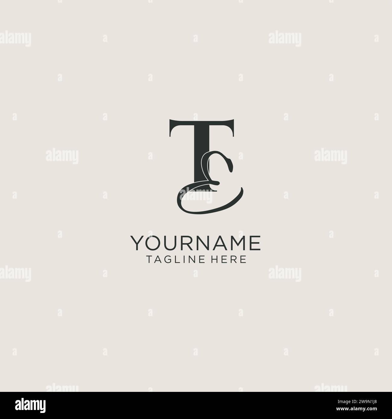 Initials TE letter monogram with elegant luxury style. Corporate ...