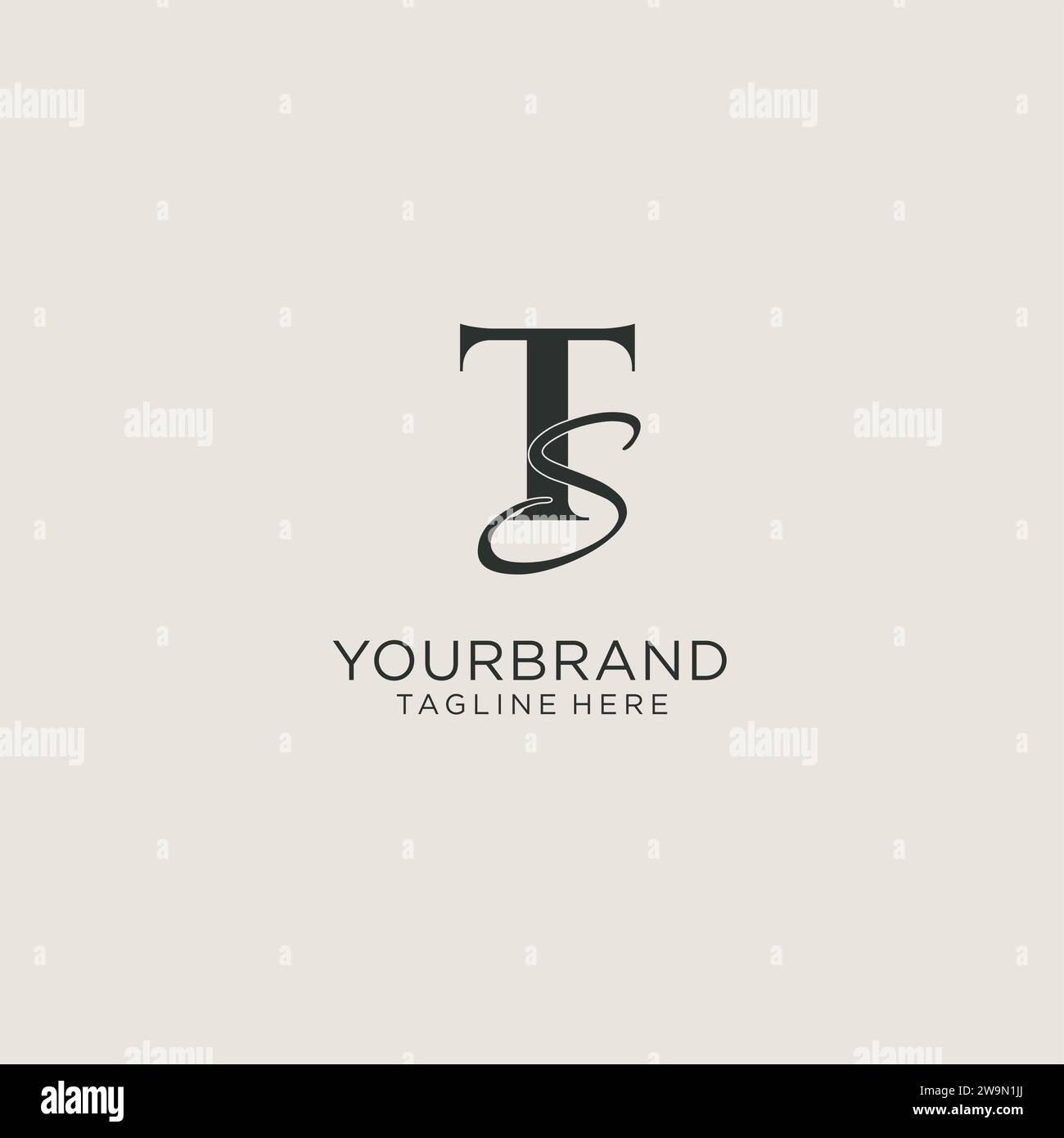Initials TS letter monogram with elegant luxury style. Corporate identity and personal logo ...