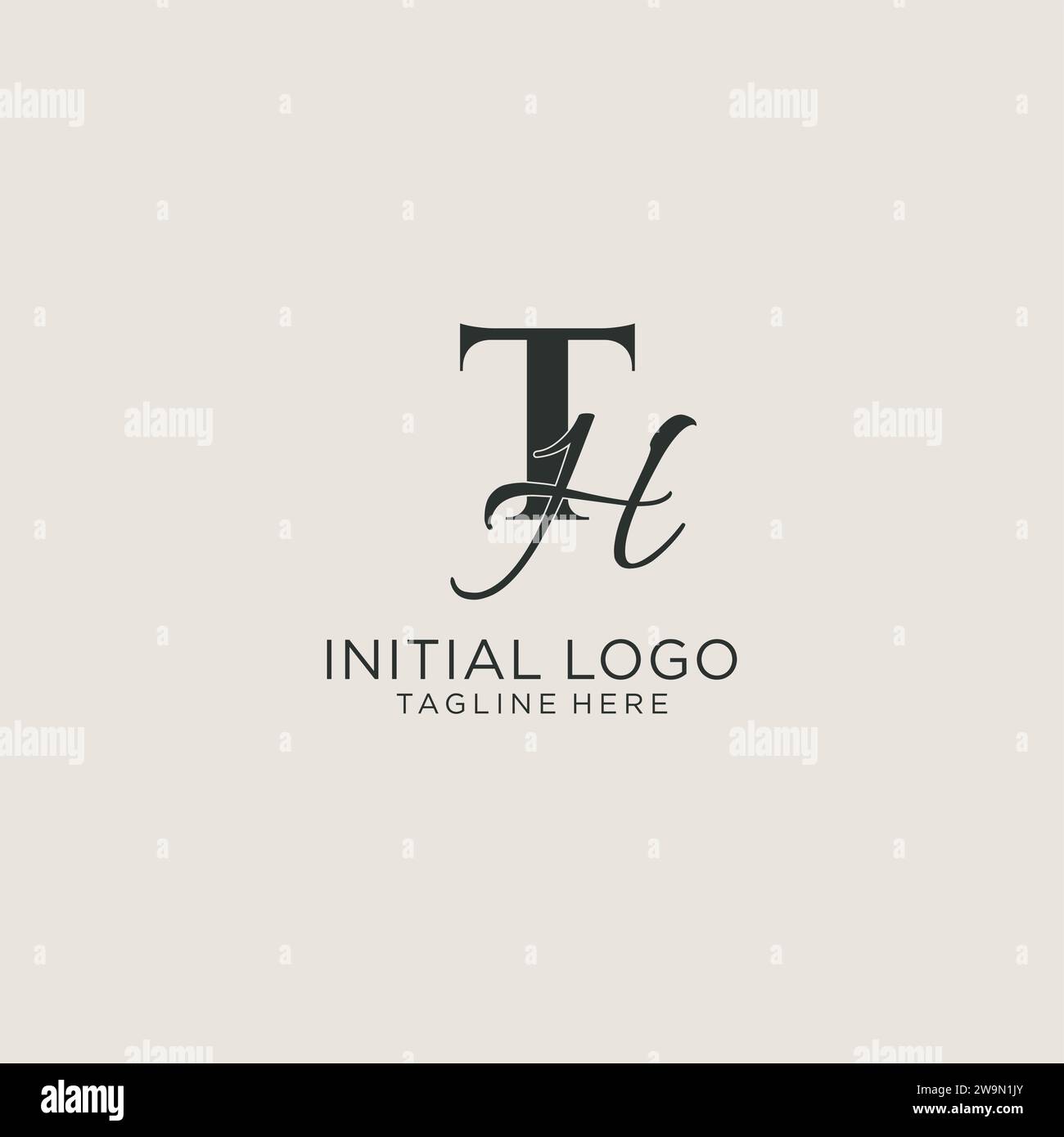 Initials TH letter monogram with elegant luxury style. Corporate ...