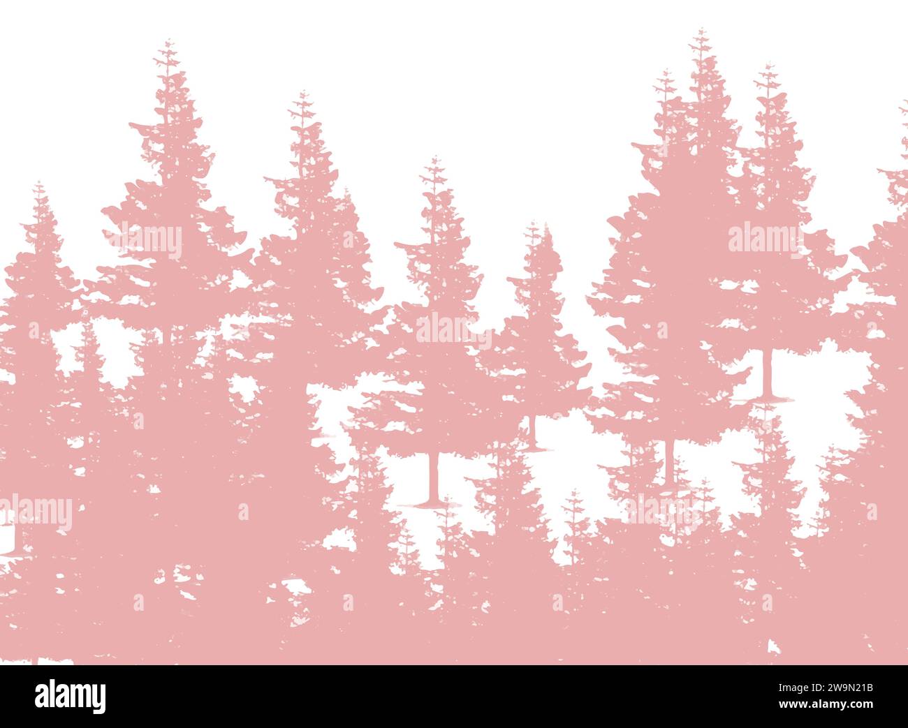 Pink trees winter landscape Stock Vector Images - Alamy