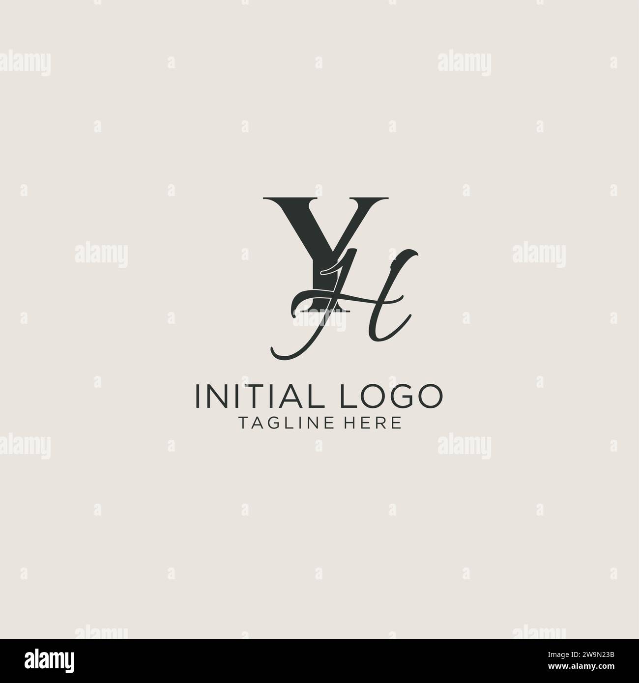 Initials YH letter monogram with elegant luxury style. Corporate ...