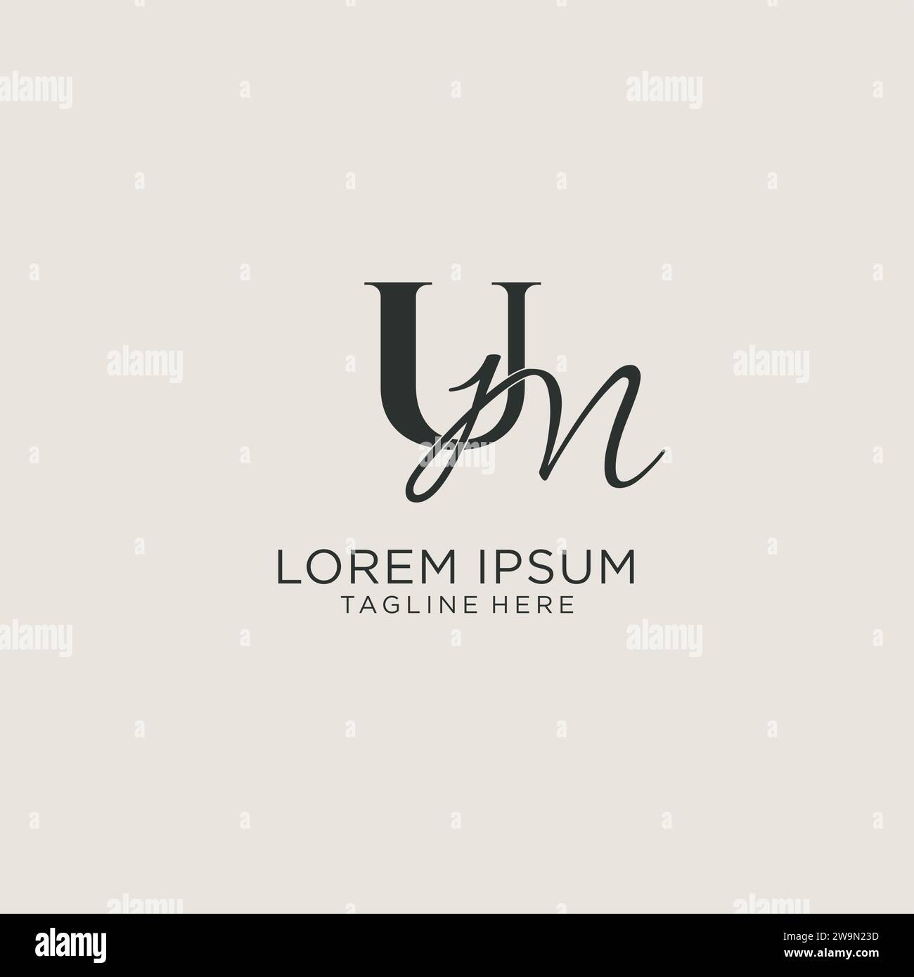 Initials UM letter monogram with elegant luxury style. Corporate ...