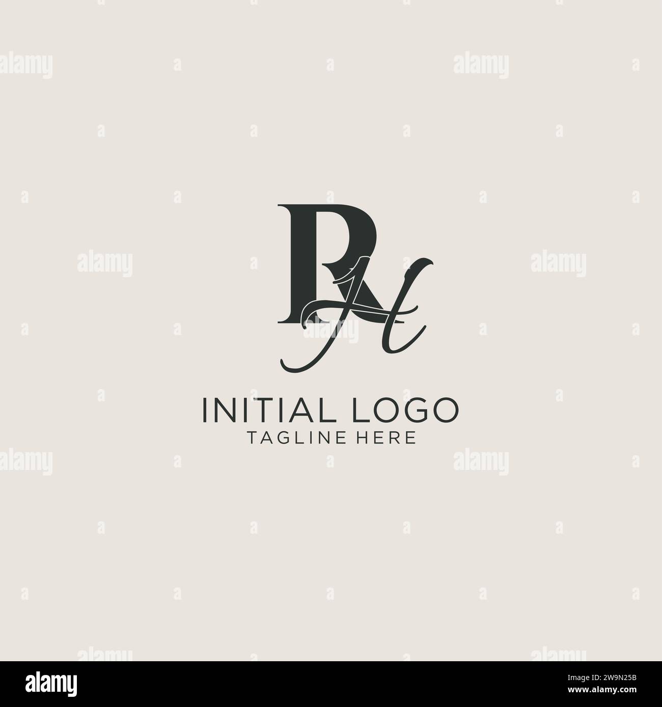 Initials RH letter monogram with elegant luxury style. Corporate ...