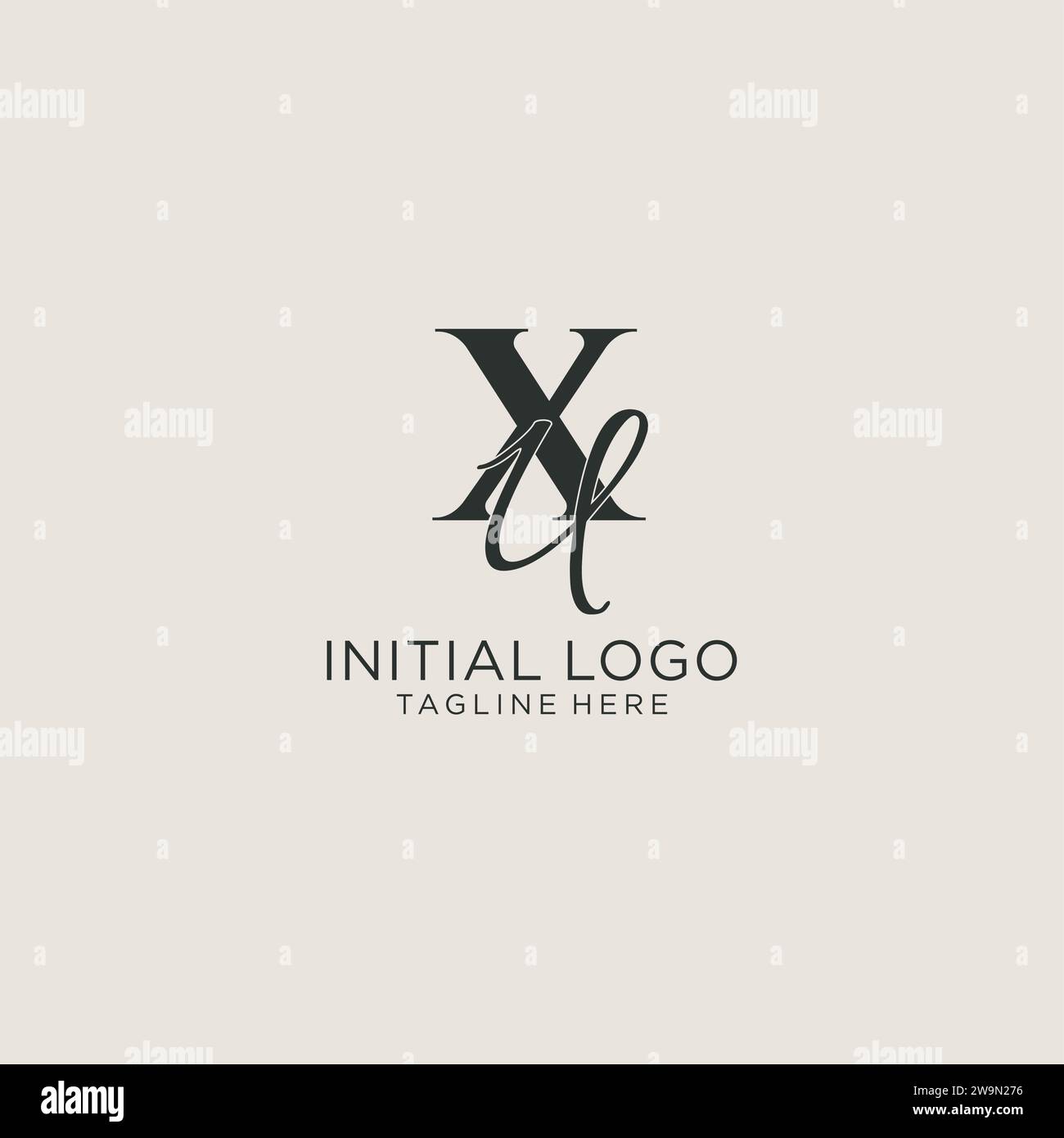 Initials XU letter monogram with elegant luxury style. Corporate identity and personal logo ...