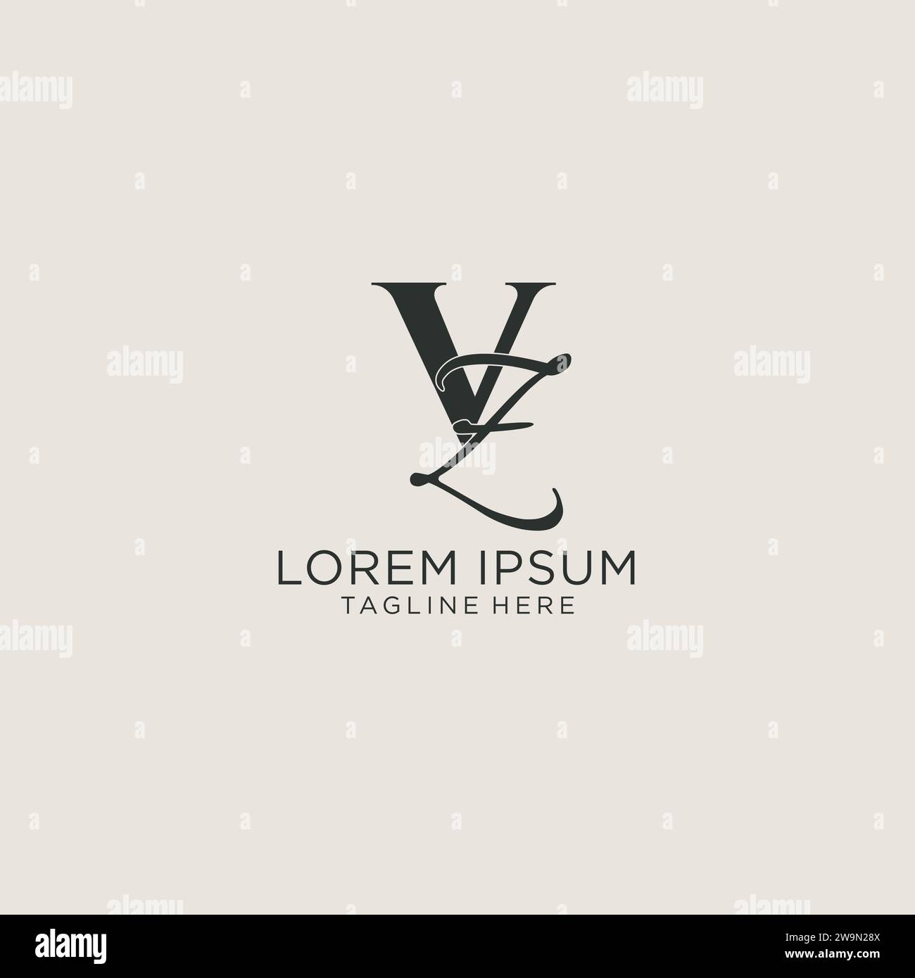 Initials VZ letter monogram with elegant luxury style. Corporate ...