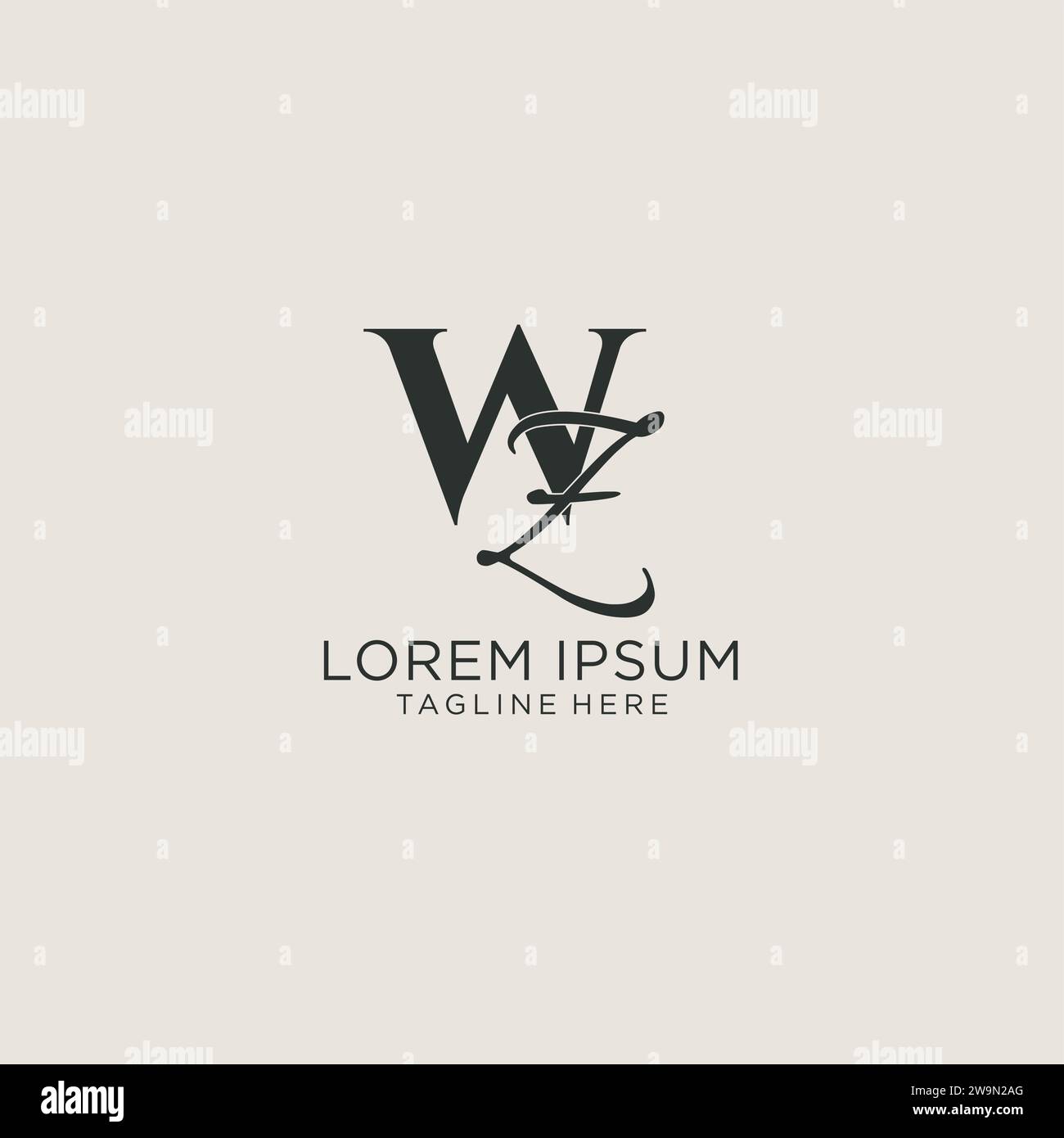 Initials WZ letter monogram with elegant luxury style. Corporate ...