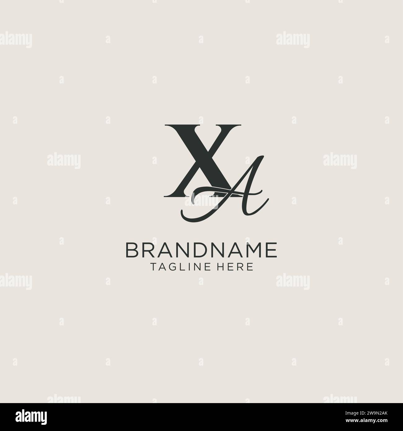 Initials XA letter monogram with elegant luxury style. Corporate identity and personal logo ...