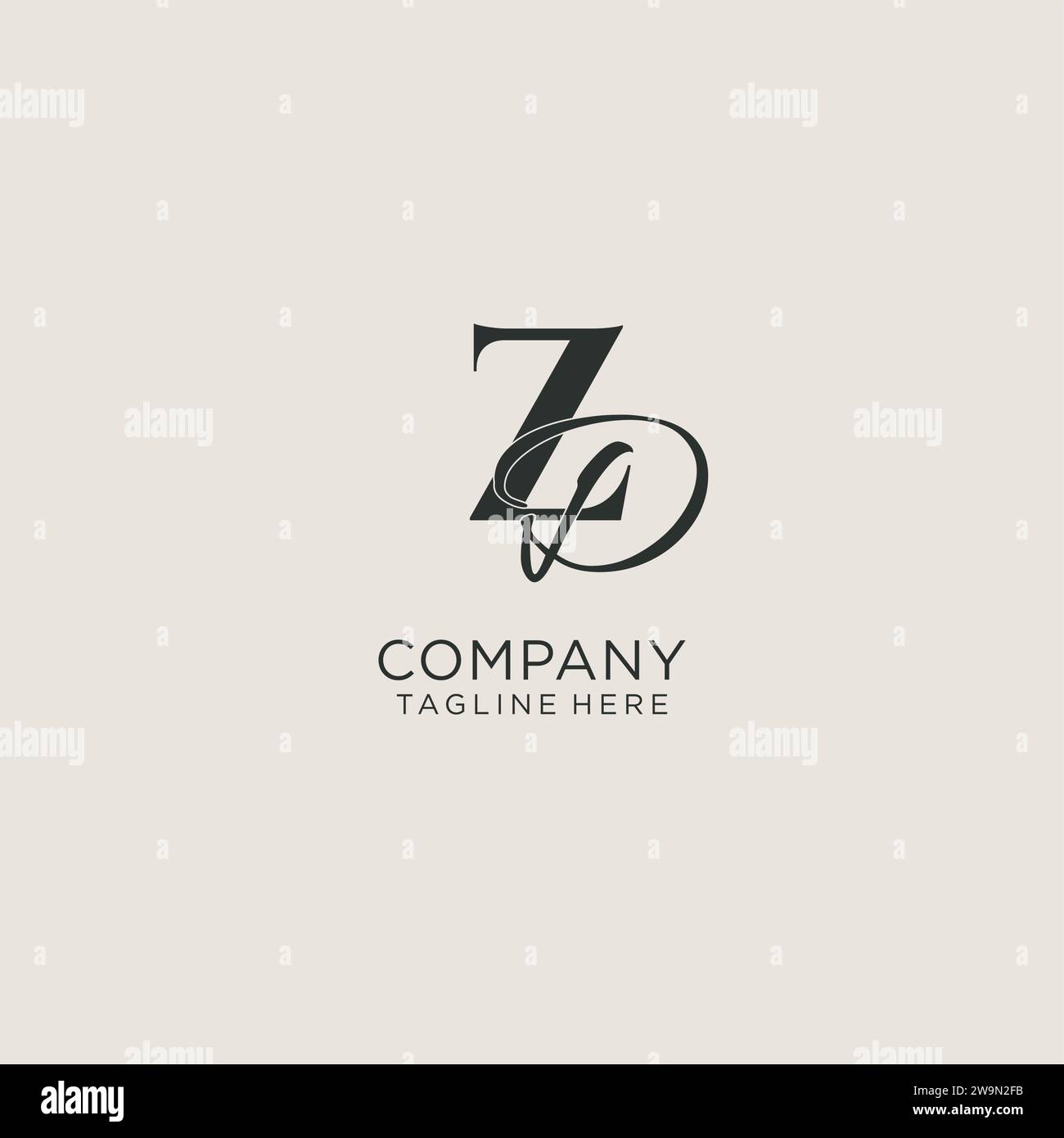 Initials ZD letter monogram with elegant luxury style. Corporate ...
