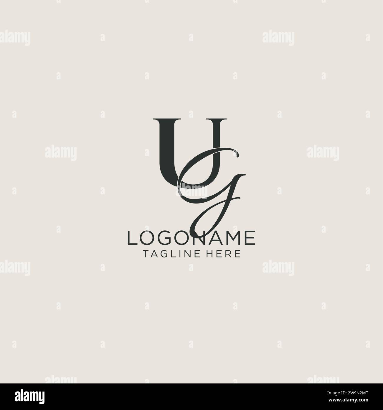 Initials UG letter monogram with elegant luxury style. Corporate ...