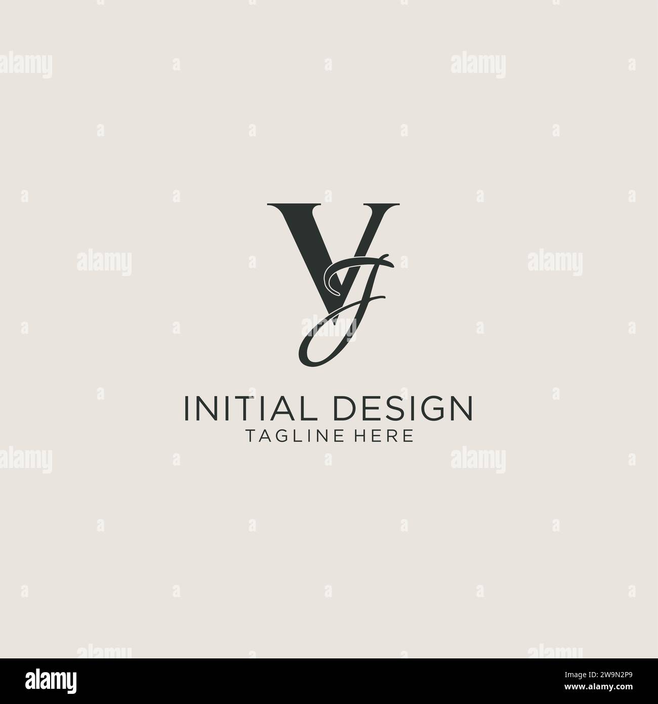Initials VJ letter monogram with elegant luxury style. Corporate ...
