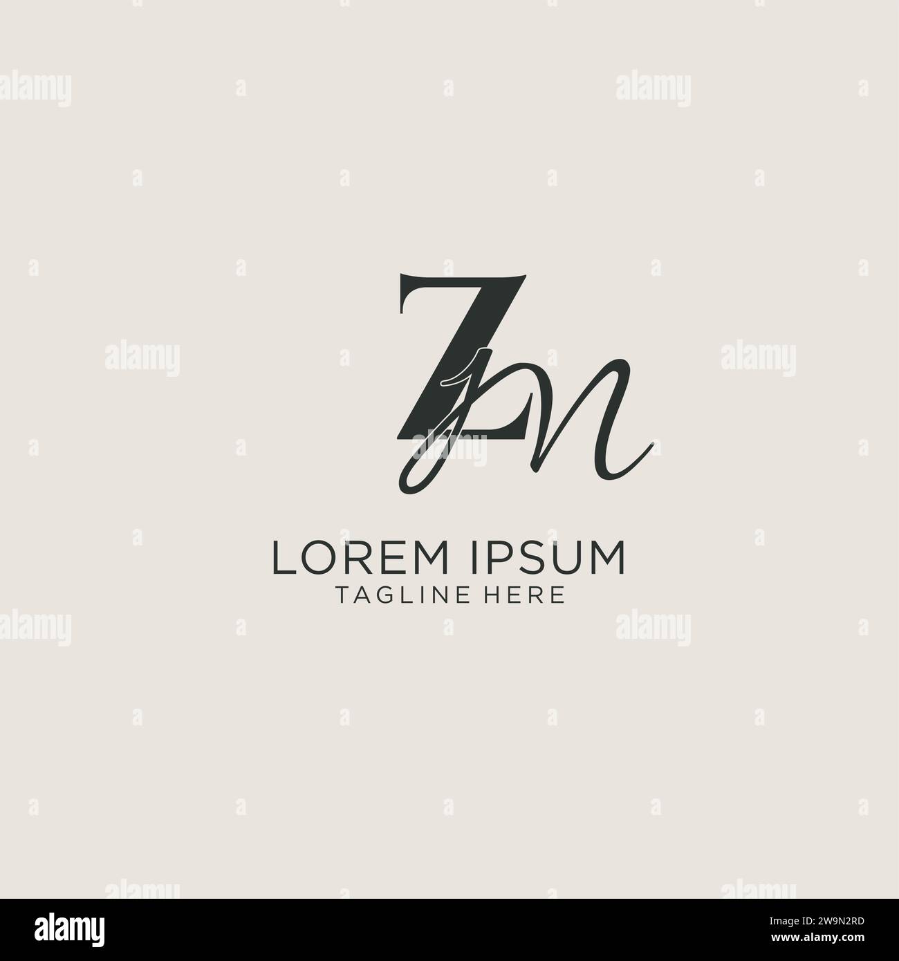 Initials ZM letter monogram with elegant luxury style. Corporate ...