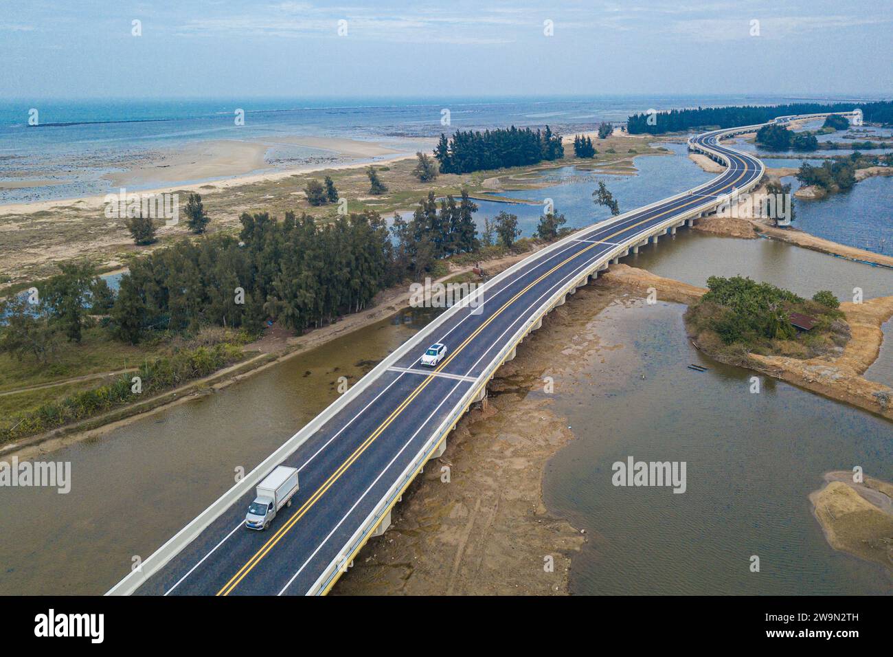 Haikou. 27th Dec, 2023. This aerial photo taken on Dec. 27, 2023 shows ...