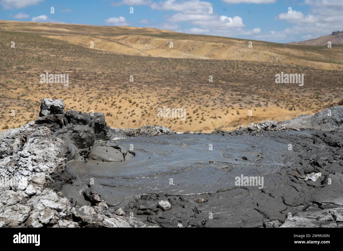 Landscape in mud volcanoes hi-res stock photography and images - Alamy