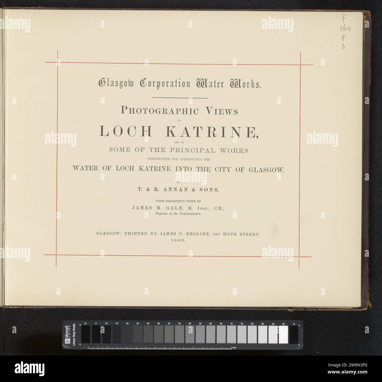 Glasgow Corporation Water Works, James Morris Gale, 1889 book Glasgow ...