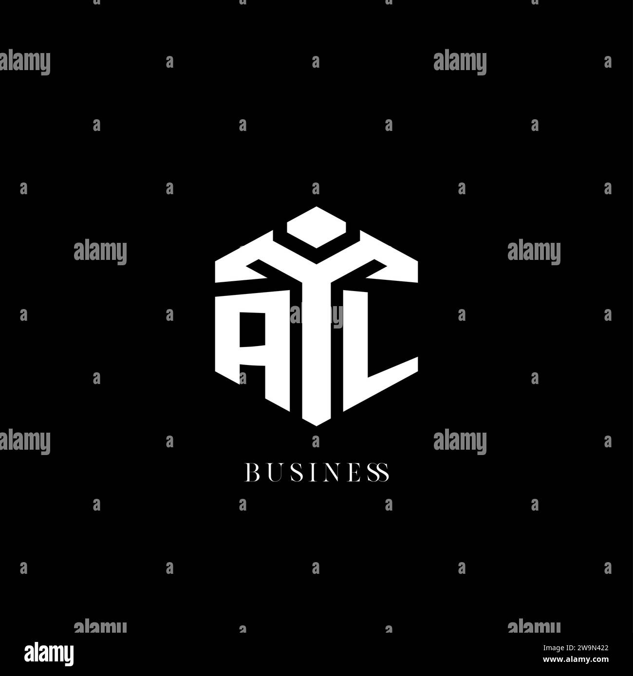 Initial AL logo hexagon shape geometric style vector graphic Stock ...