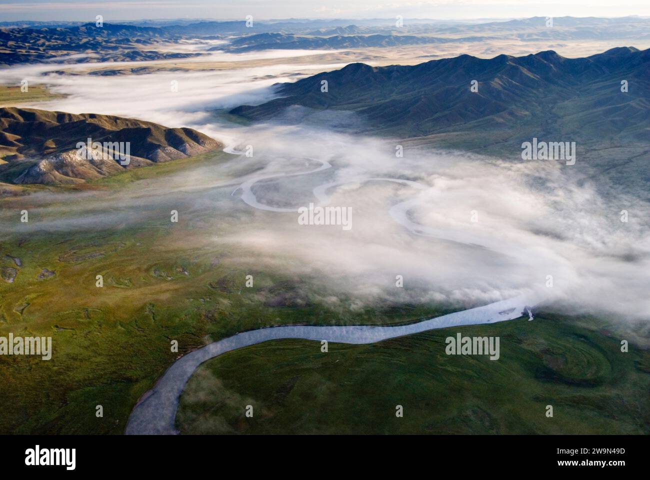 Aerial Tuul River, Mongolia Stock Photo - Alamy