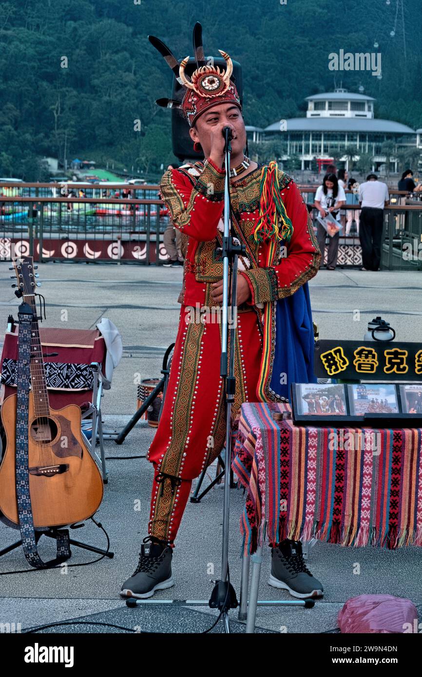 Traditional ethnic Thao singer, Ita Thao, Sun Moon Lake, Yuchi, Taiwan ...