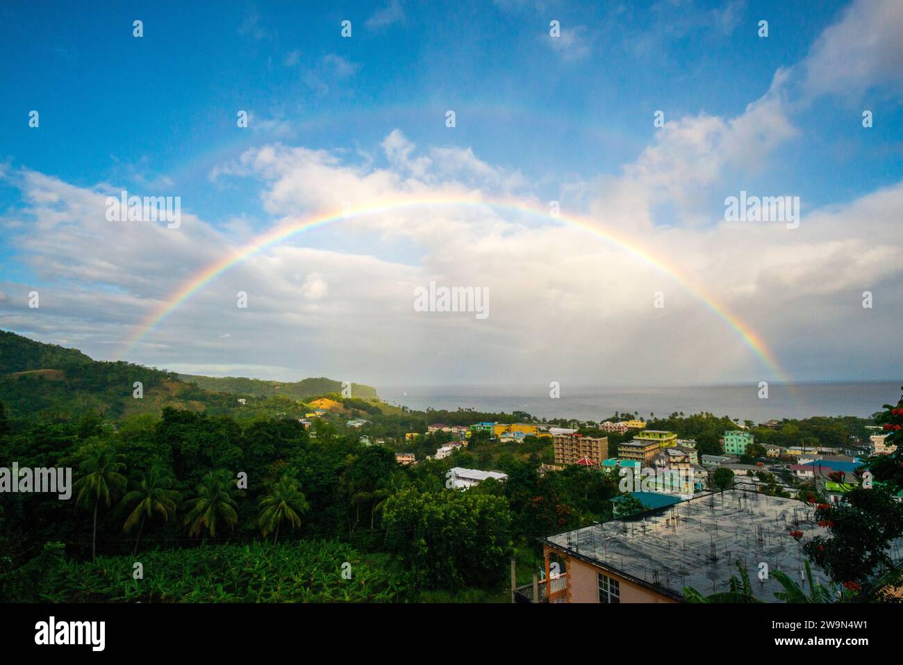 A beautiful double rainbow over the town of Portsmouth as seen from The ...