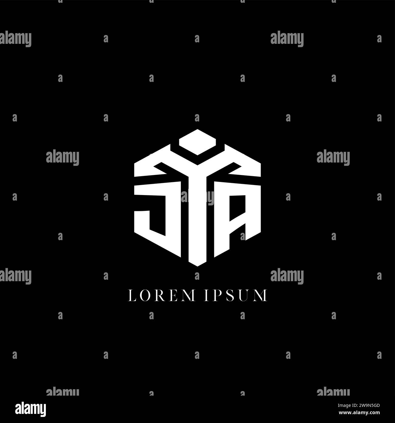 Initial JA logo hexagon shape geometric style vector graphic Stock Vector Image & Art - Alamy