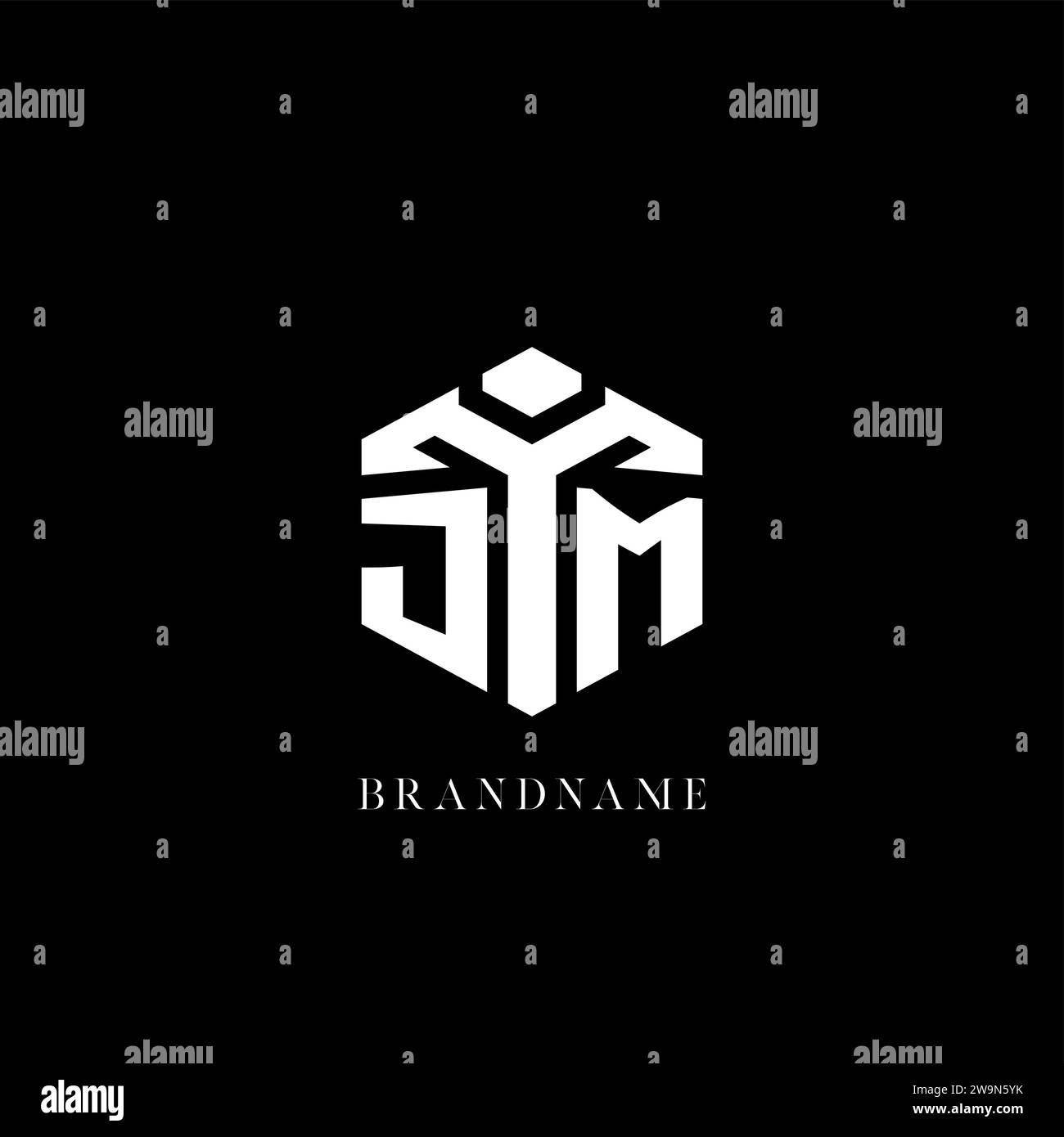 Initial JM logo hexagon shape geometric style vector graphic Stock ...