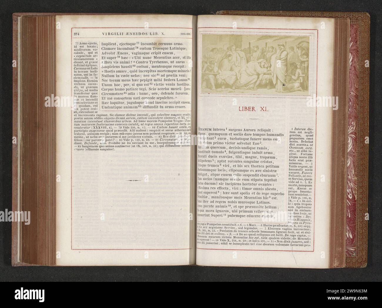 Photo production of a painting, representing King Evander pours the ...