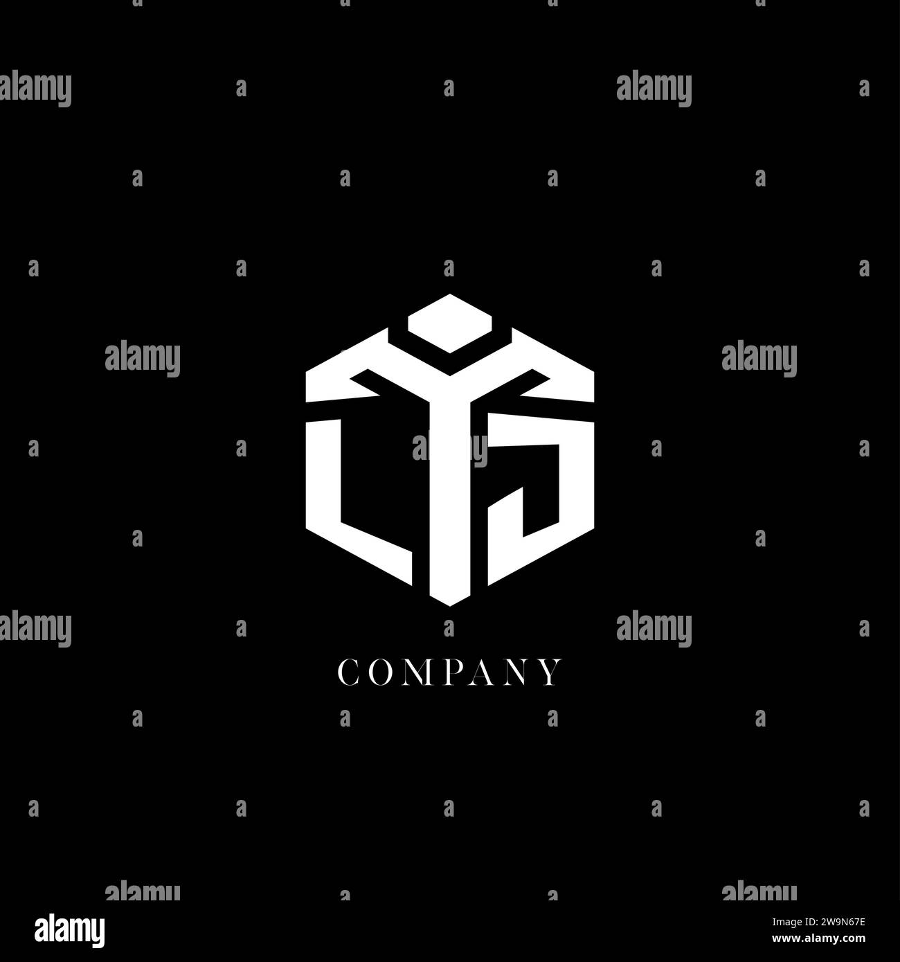 Initial LJ logo hexagon shape geometric style vector graphic Stock ...