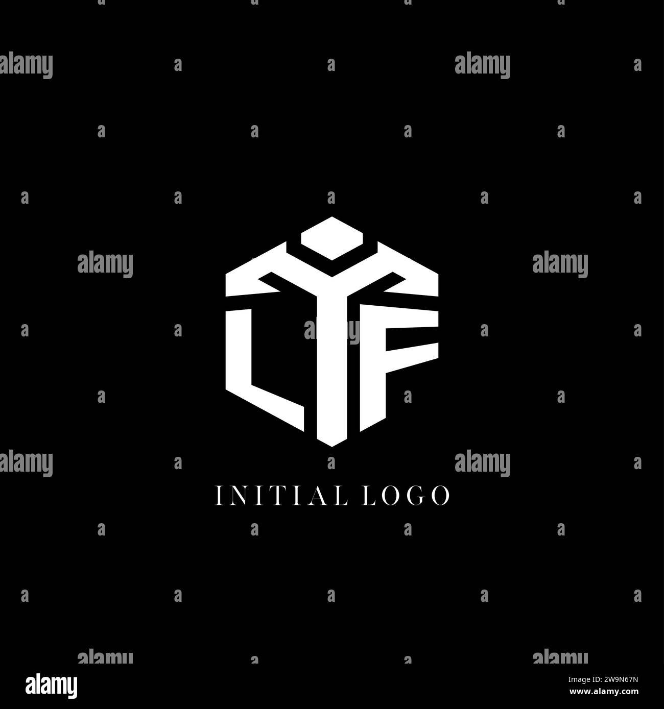 Initial LF logo hexagon shape geometric style vector graphic Stock ...