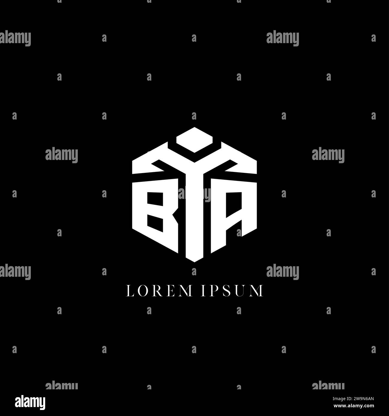 Initial BA logo hexagon shape geometric style vector graphic Stock ...