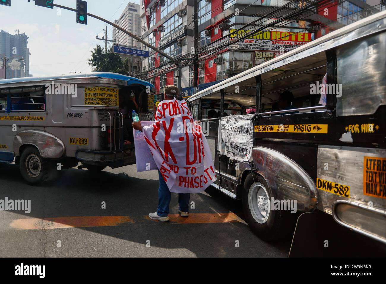 Manila, Metro Manila, The Philippines. 29th Dec, 2023. A protester with ...