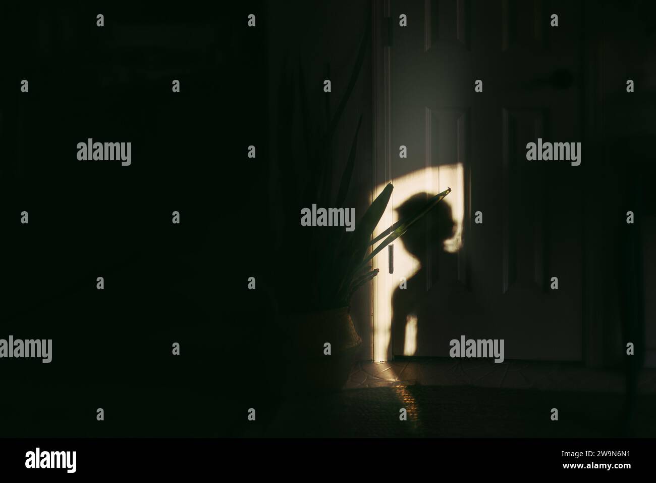 Shadow of a child in pocket of light Stock Photo - Alamy