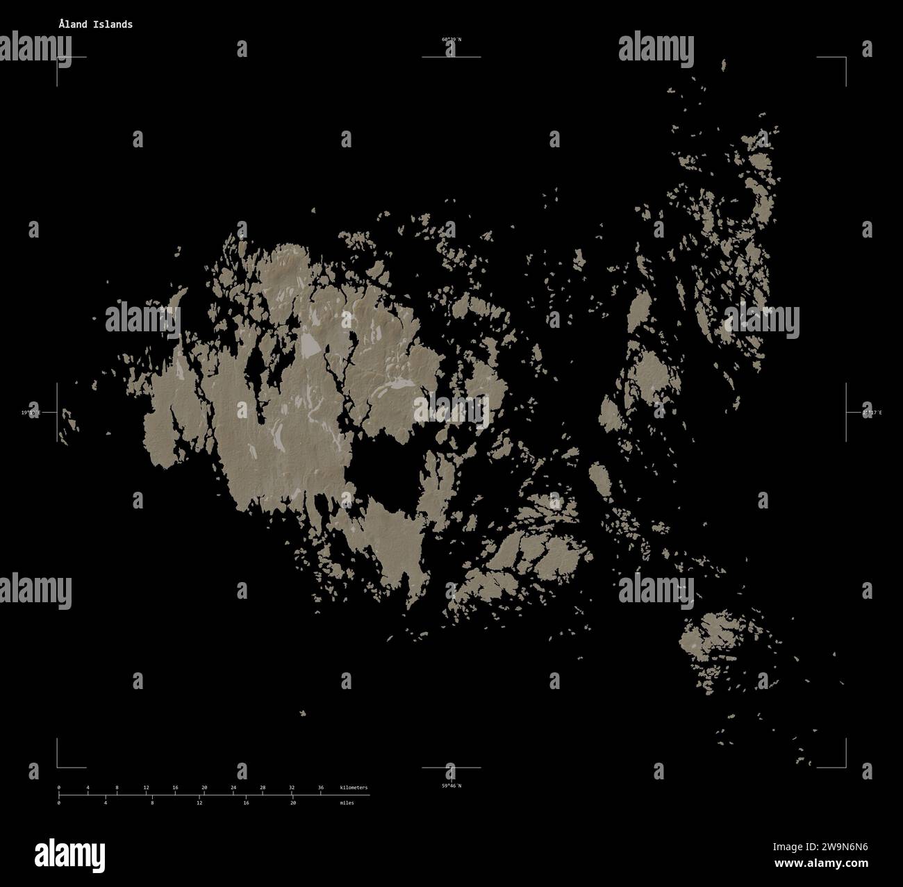 Shape of a elevation map colored in sepia tones with lakes and rivers ...