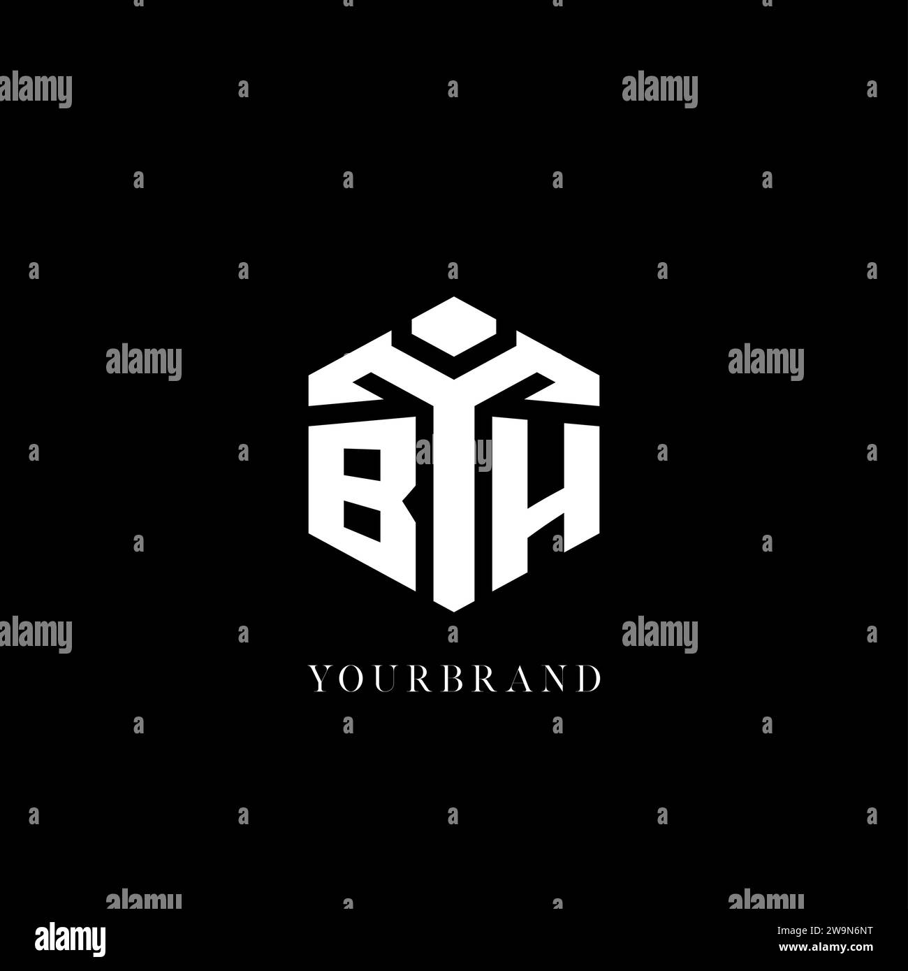 Initial BH logo hexagon shape geometric style vector graphic Stock ...