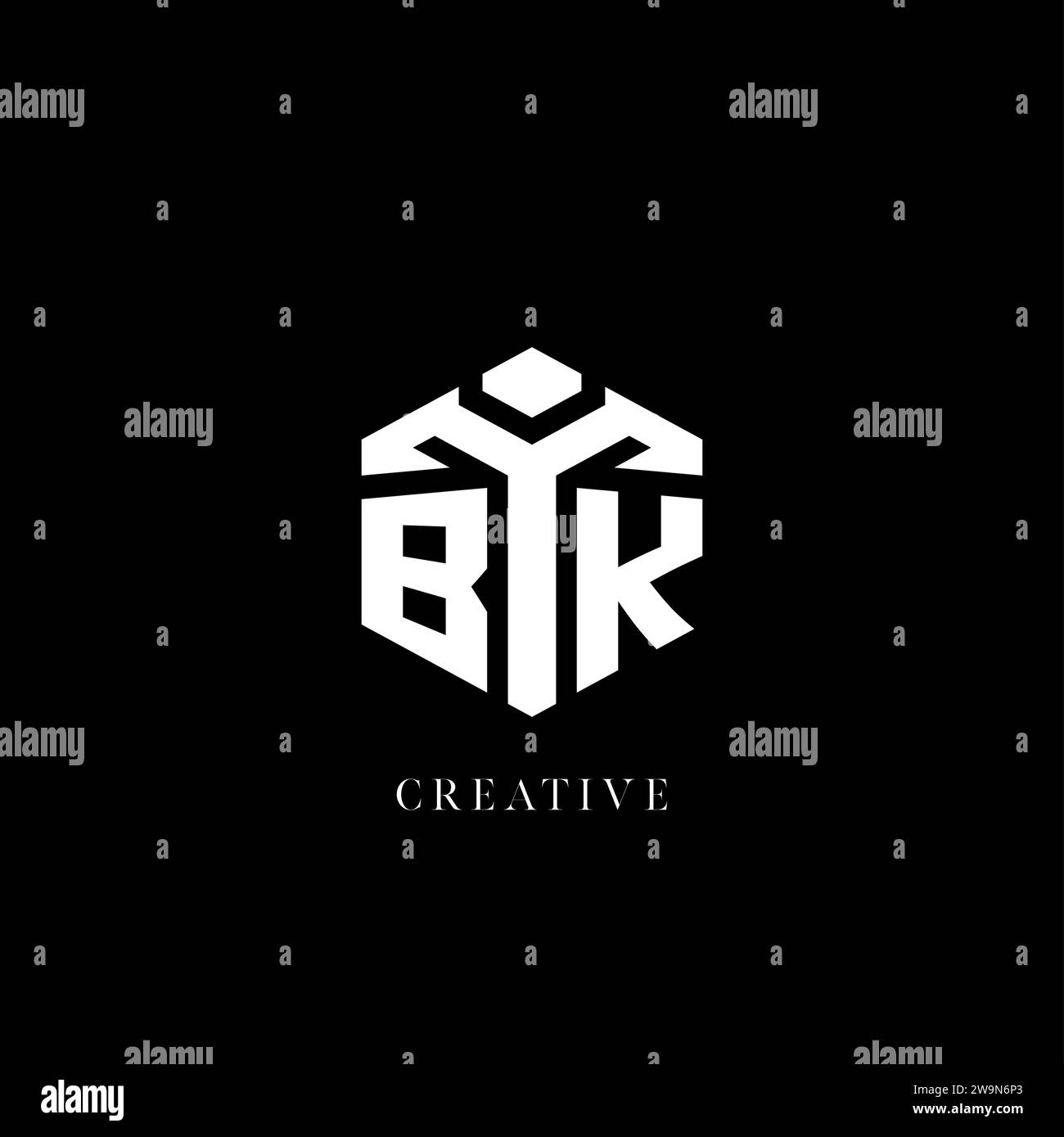 Initial BK logo hexagon shape geometric style vector graphic Stock ...