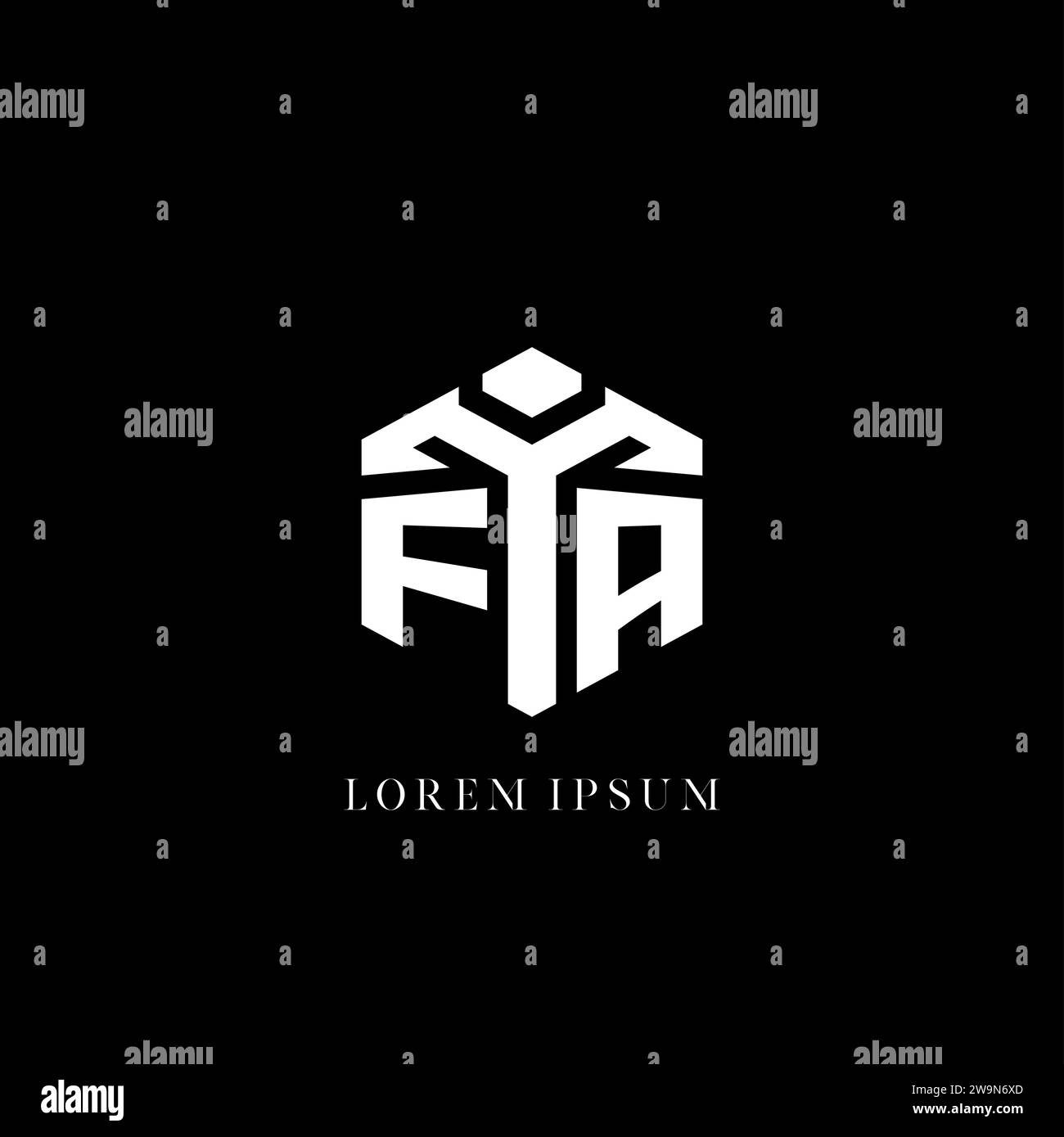 Initial FA logo hexagon shape geometric style vector graphic Stock ...