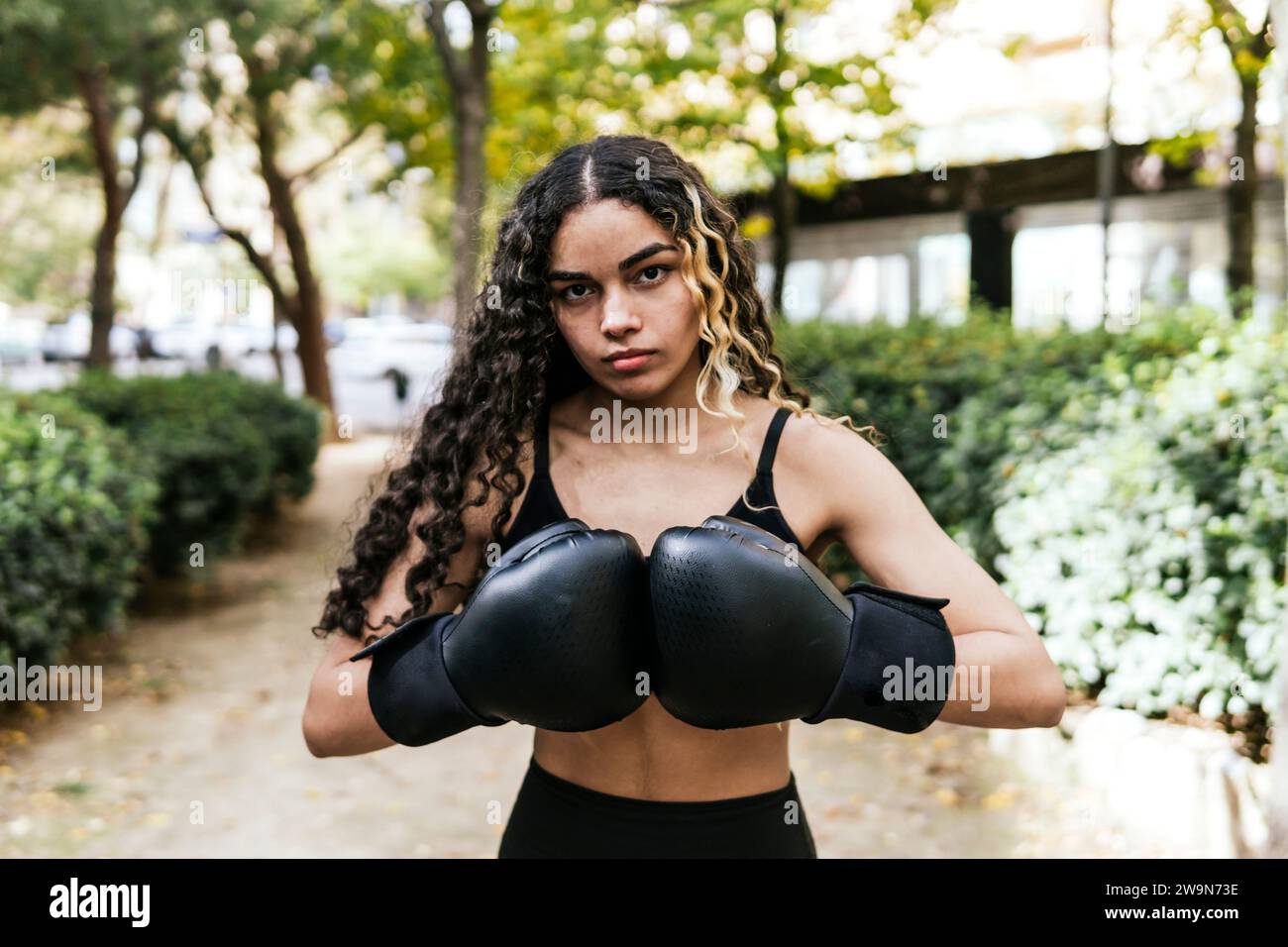 Healthy woman doing boxing exercise hi-res stock photography and images ...