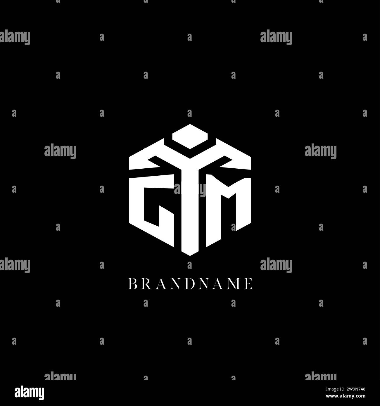 Initial GM logo hexagon shape geometric style vector graphic Stock ...