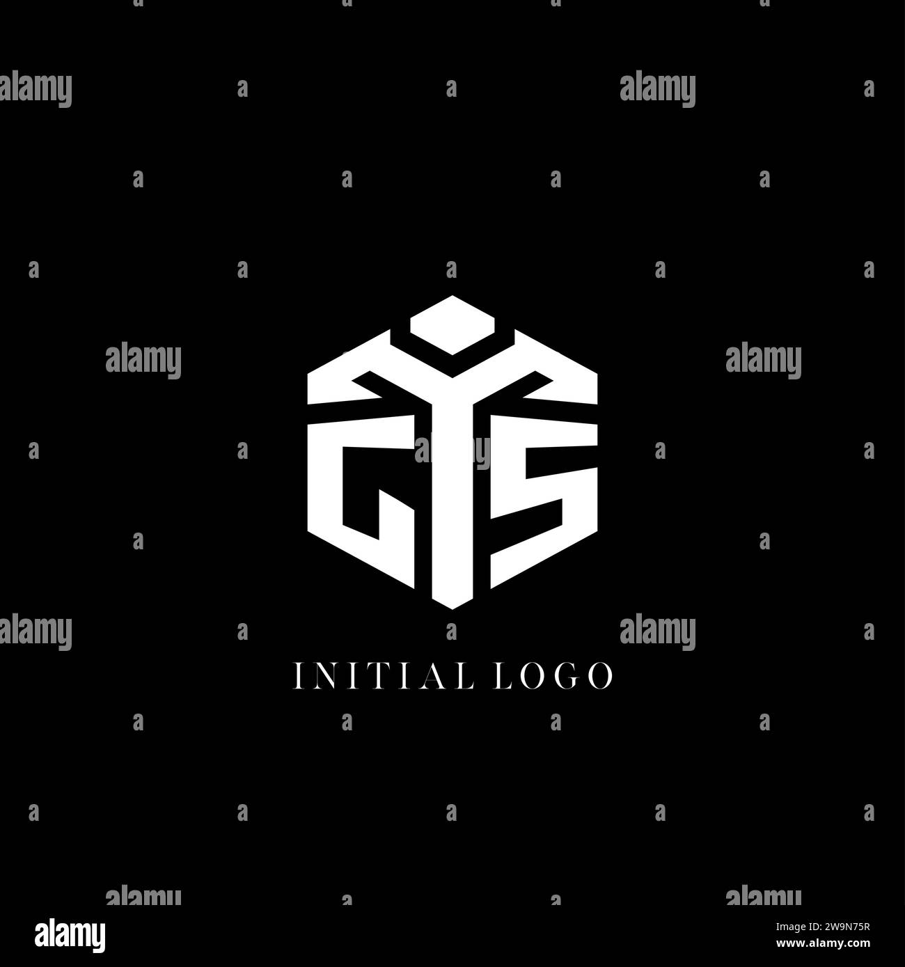 Initial GS logo hexagon shape geometric style vector graphic Stock ...