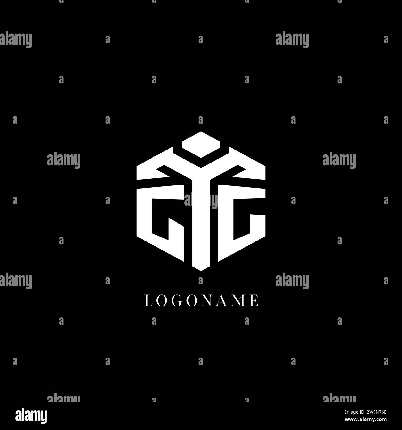 Initial GG logo hexagon shape geometric style vector graphic Stock ...