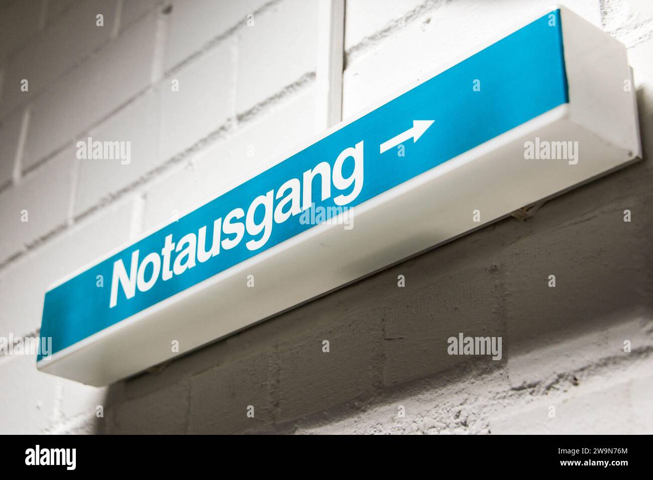 German Sign Notausgang meaning Emergency exit light sign Stock Photo ...