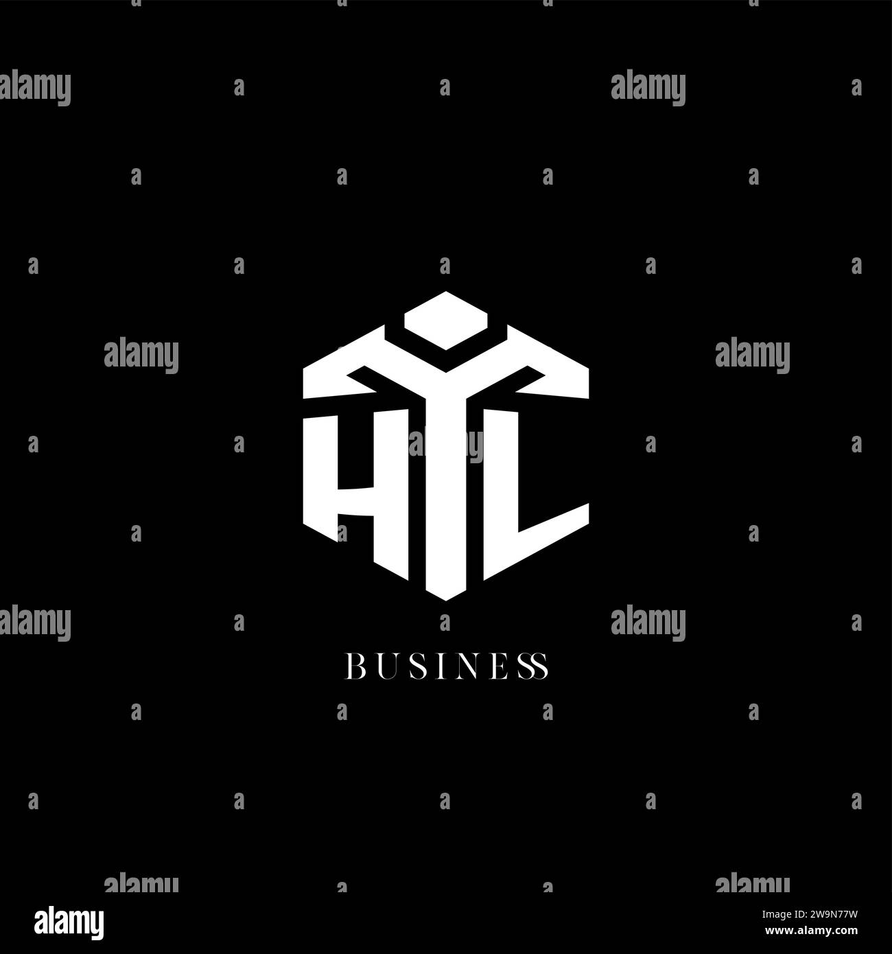 Initial HL logo hexagon shape geometric style vector graphic Stock ...