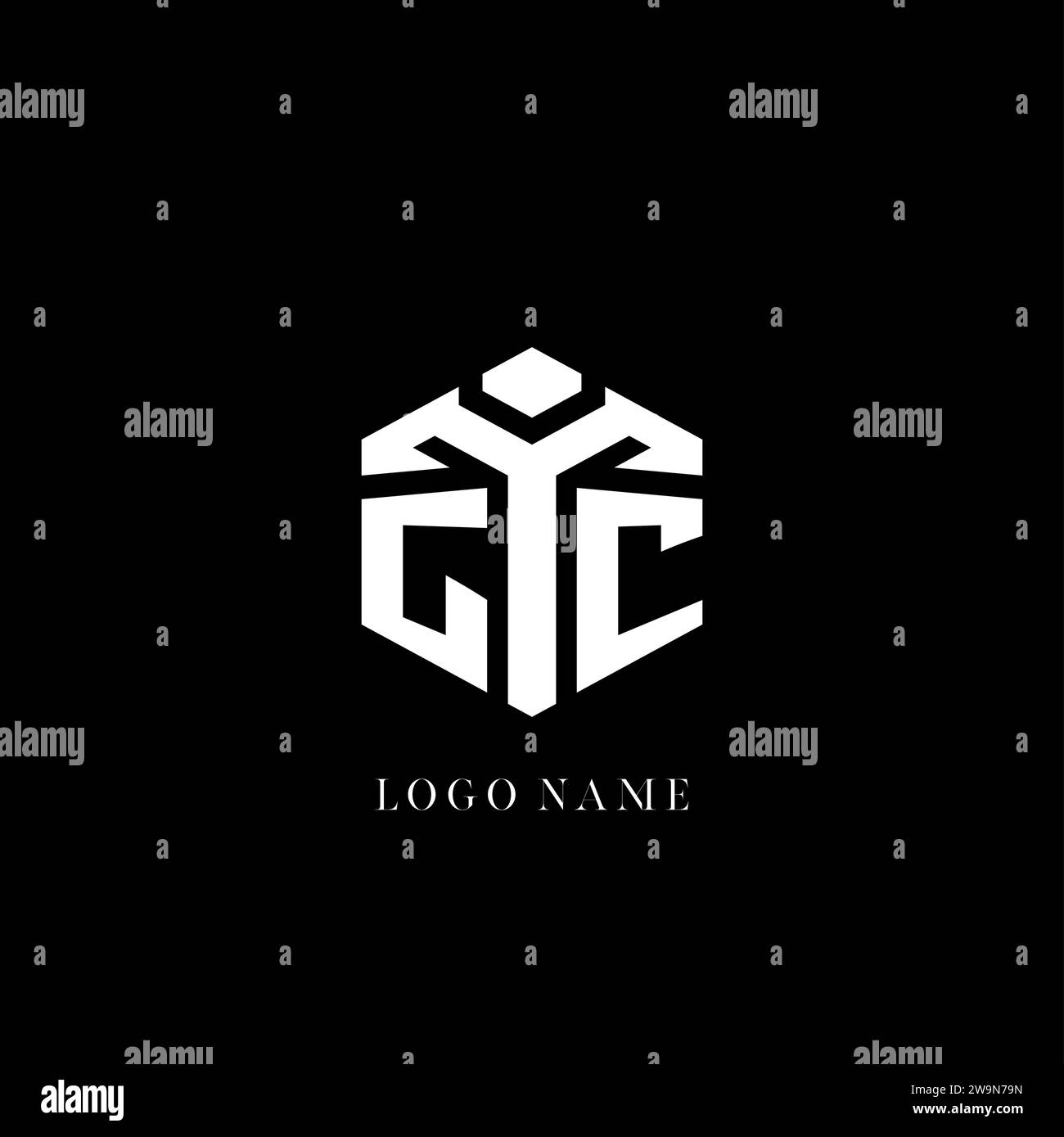 Initial GC logo hexagon shape geometric style vector graphic Stock Vector Image & Art - Alamy