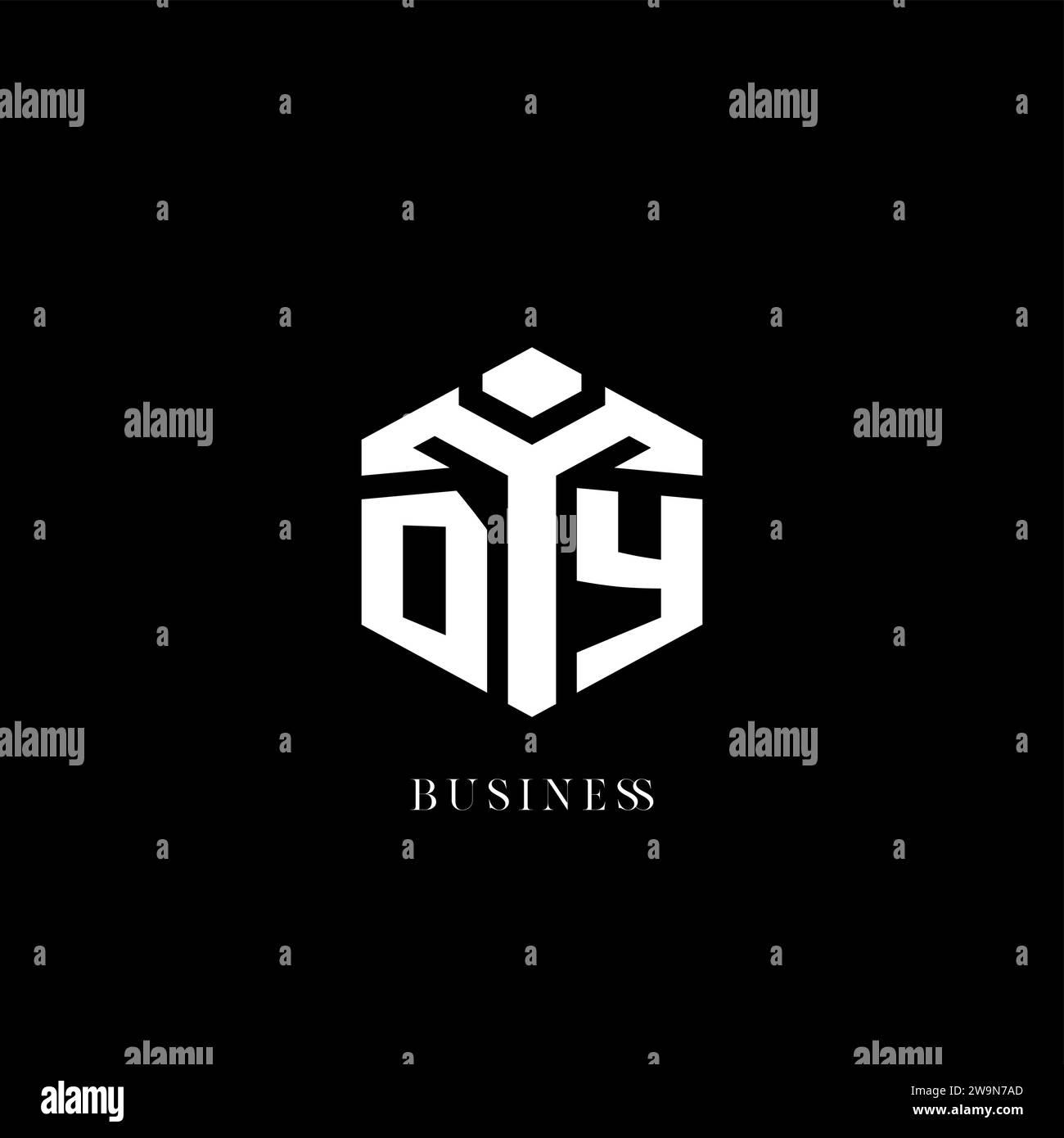 Initial DY logo hexagon shape geometric style vector graphic Stock ...