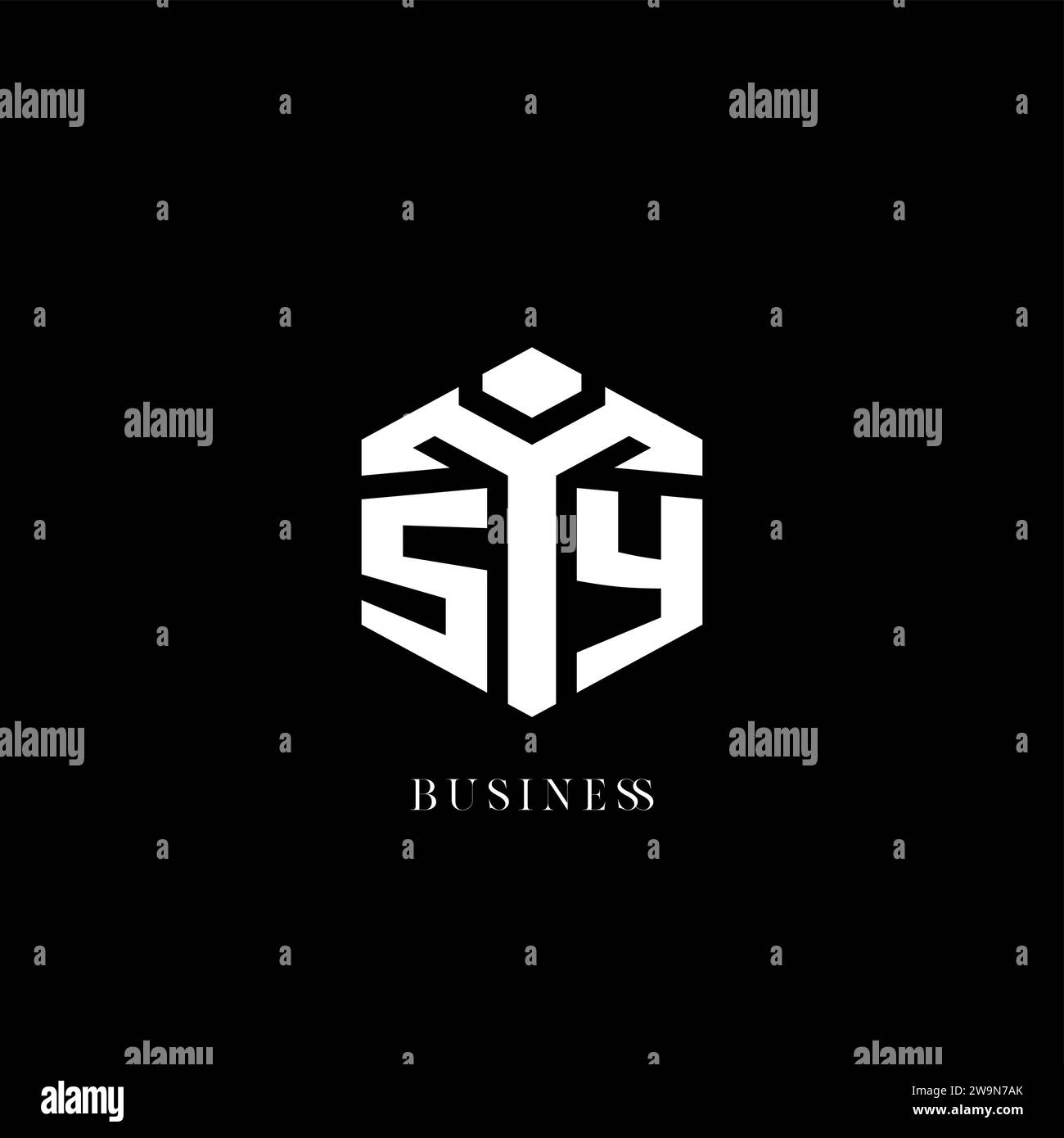 Initial SY logo hexagon shape geometric style vector graphic Stock ...
